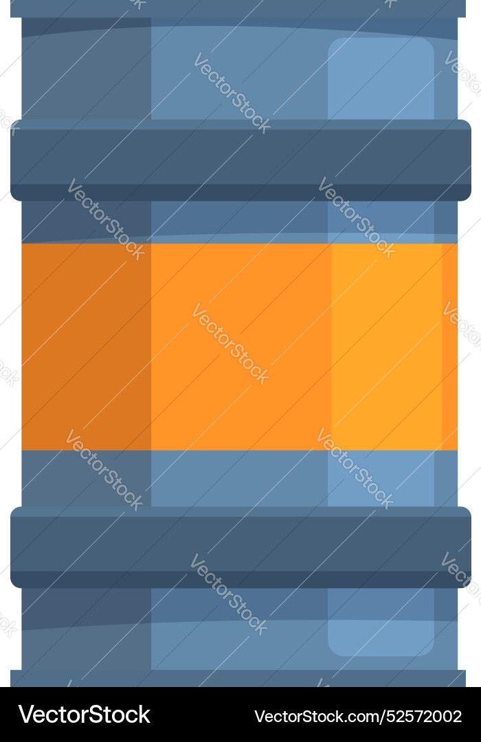 Metal barrel containing chemical liquid standing Vector Image
