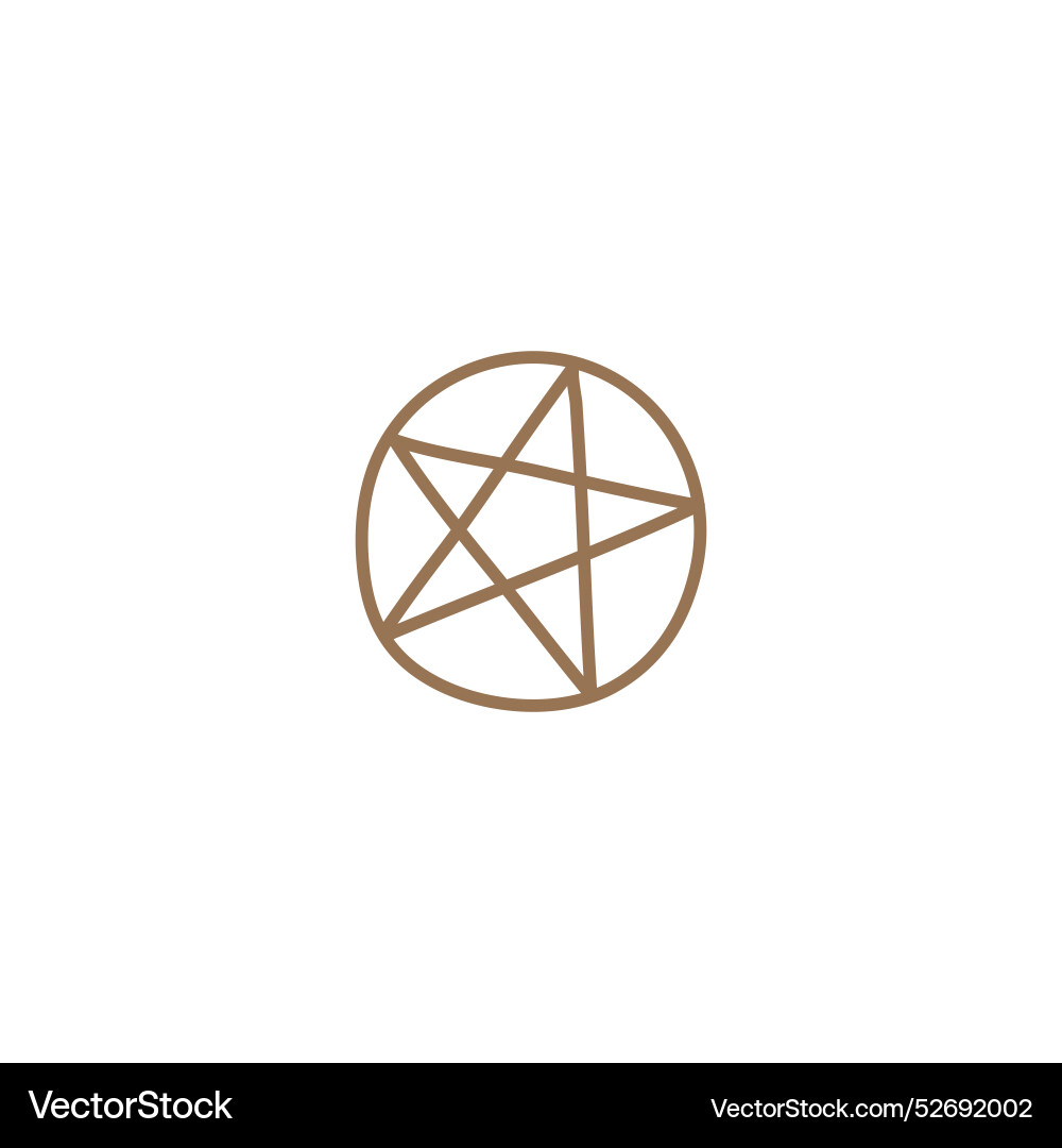 Occult icon with a pentagram and circle Royalty Free Vector
