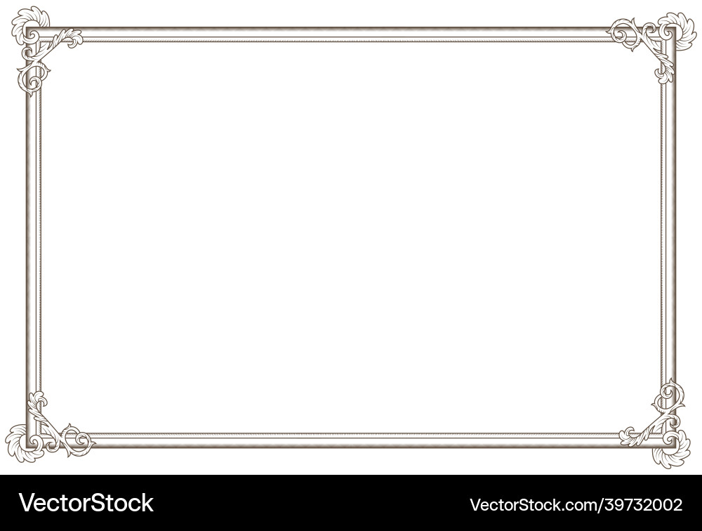 Old vintage frame retro floral rectangle Vector Image