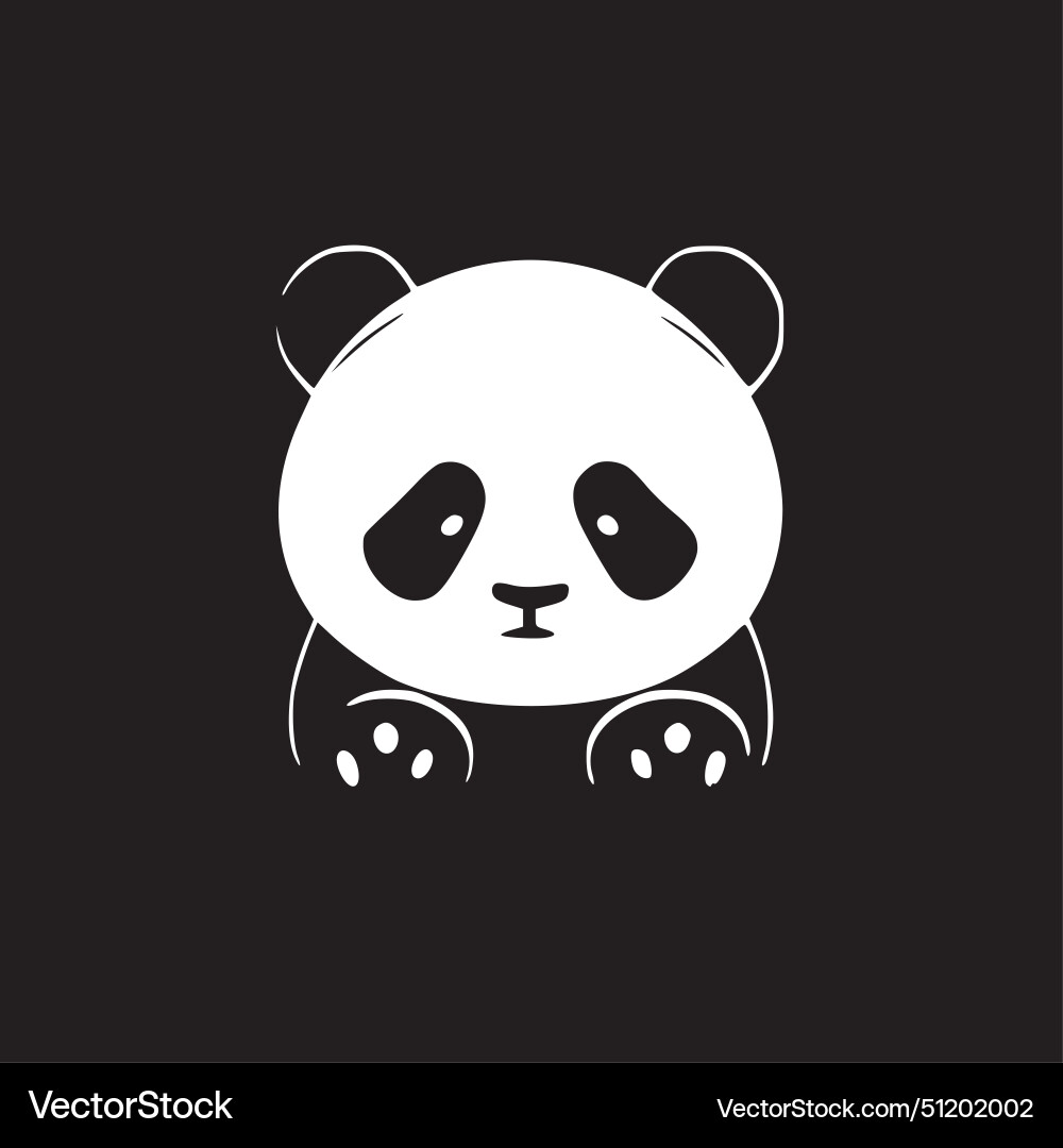 Panda - black and white Royalty Free Vector Image