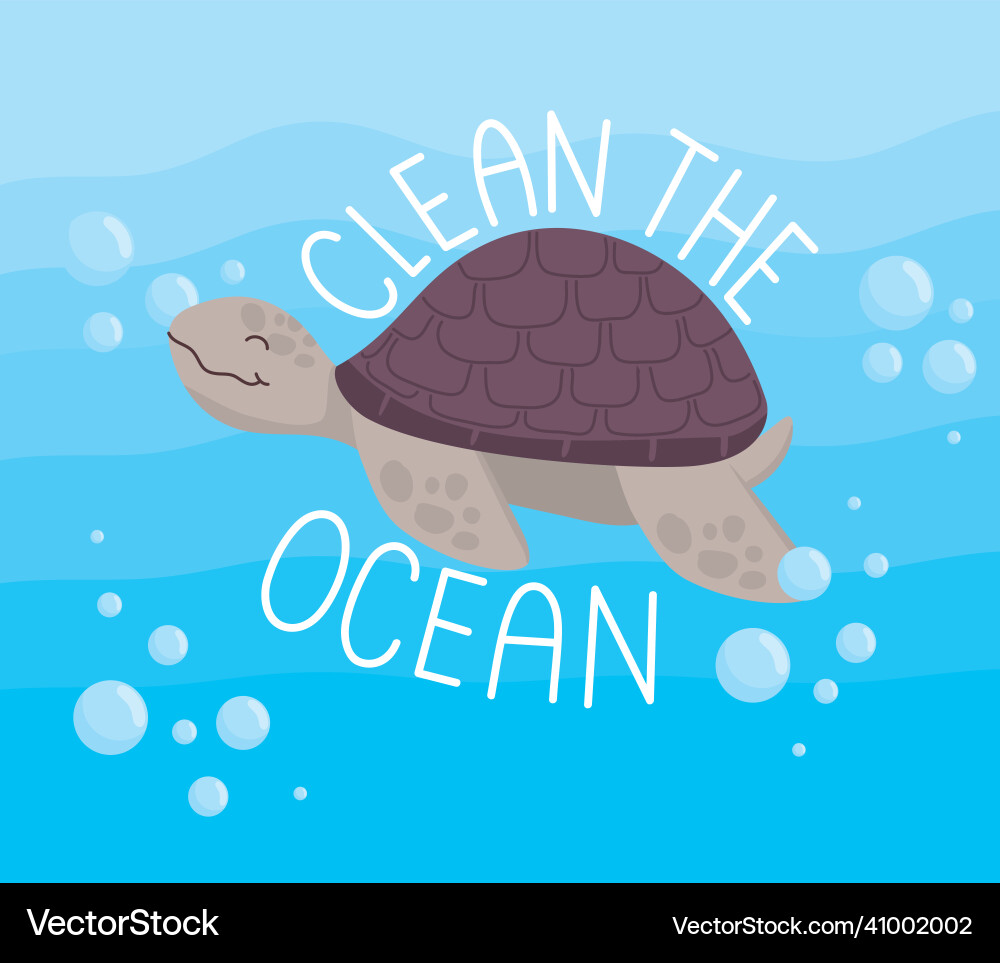 Poster of clean the ocean Royalty Free Vector Image