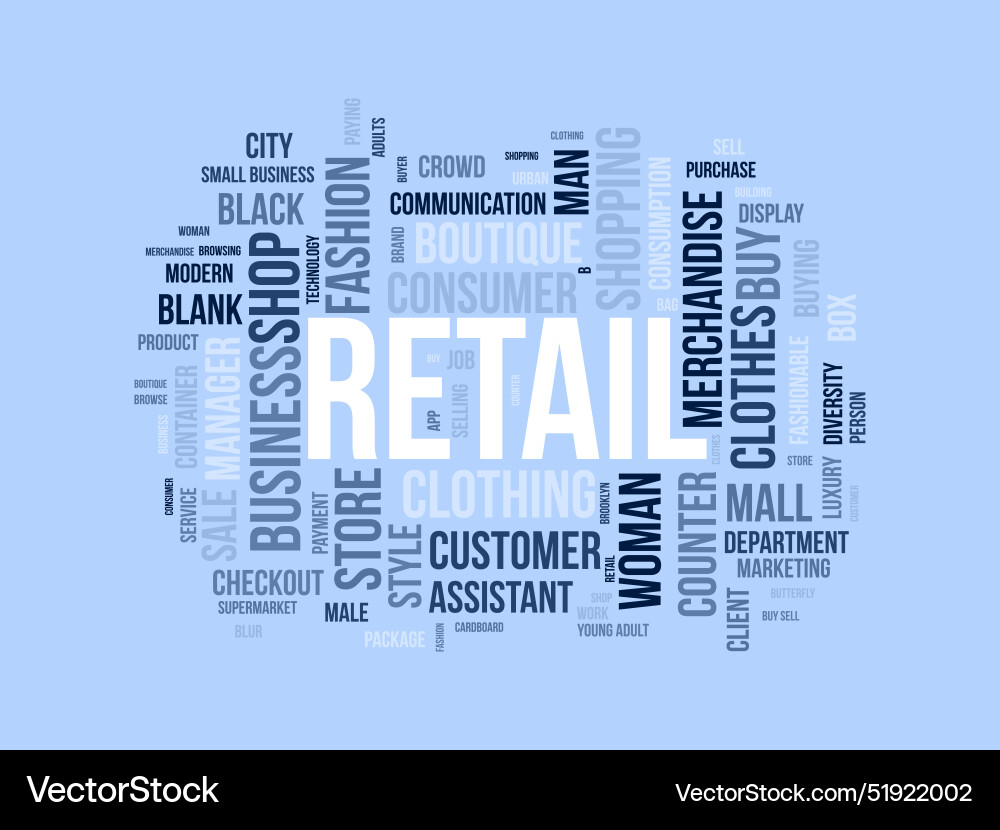 Retail wordcloud template business concept Vector Image