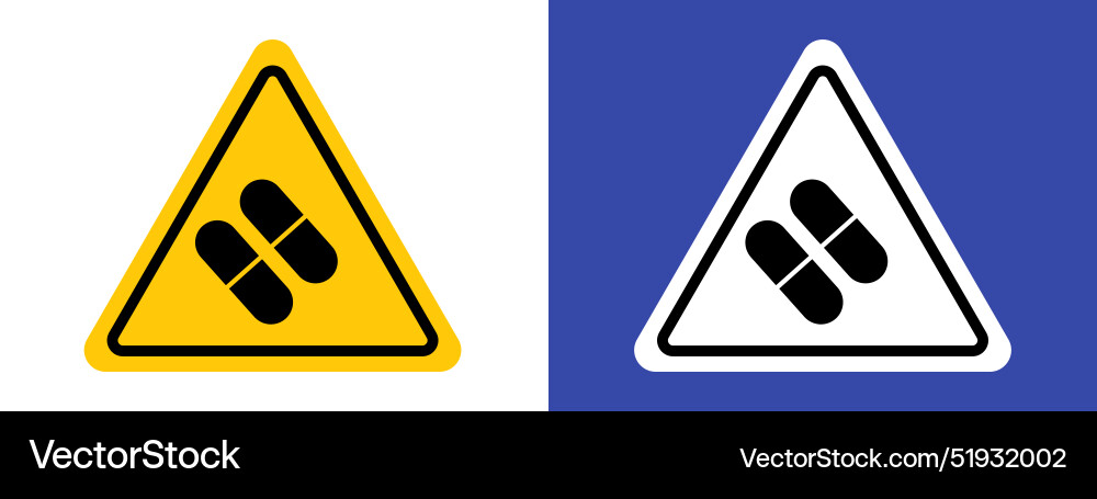 Side effects hazard sign alert to potential Vector Image