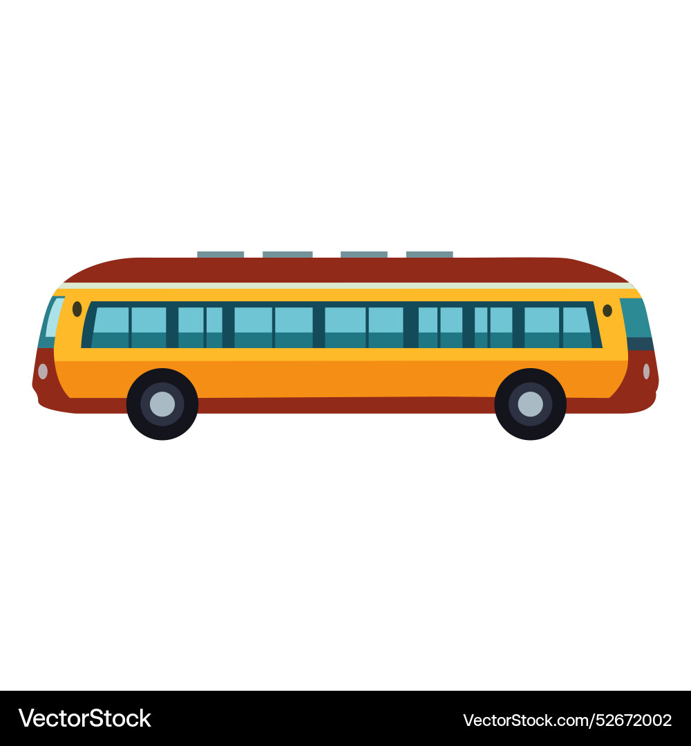 Yellow red bus public Royalty Free Vector Image