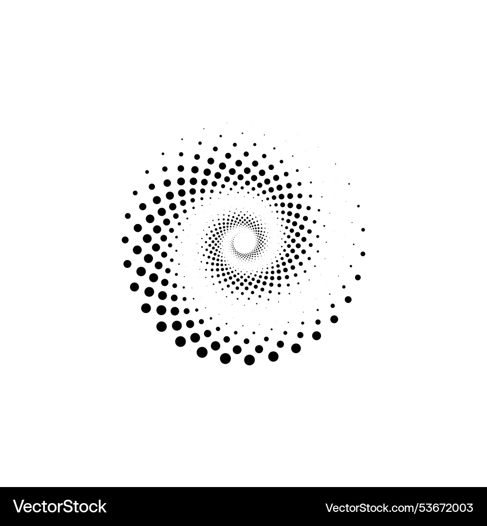 Artistic halftone dotted spiral optical illusion Vector Image