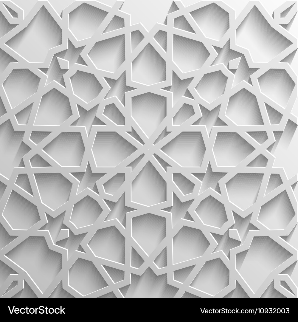 Background with 3d seamless pattern in islamic Vector Image