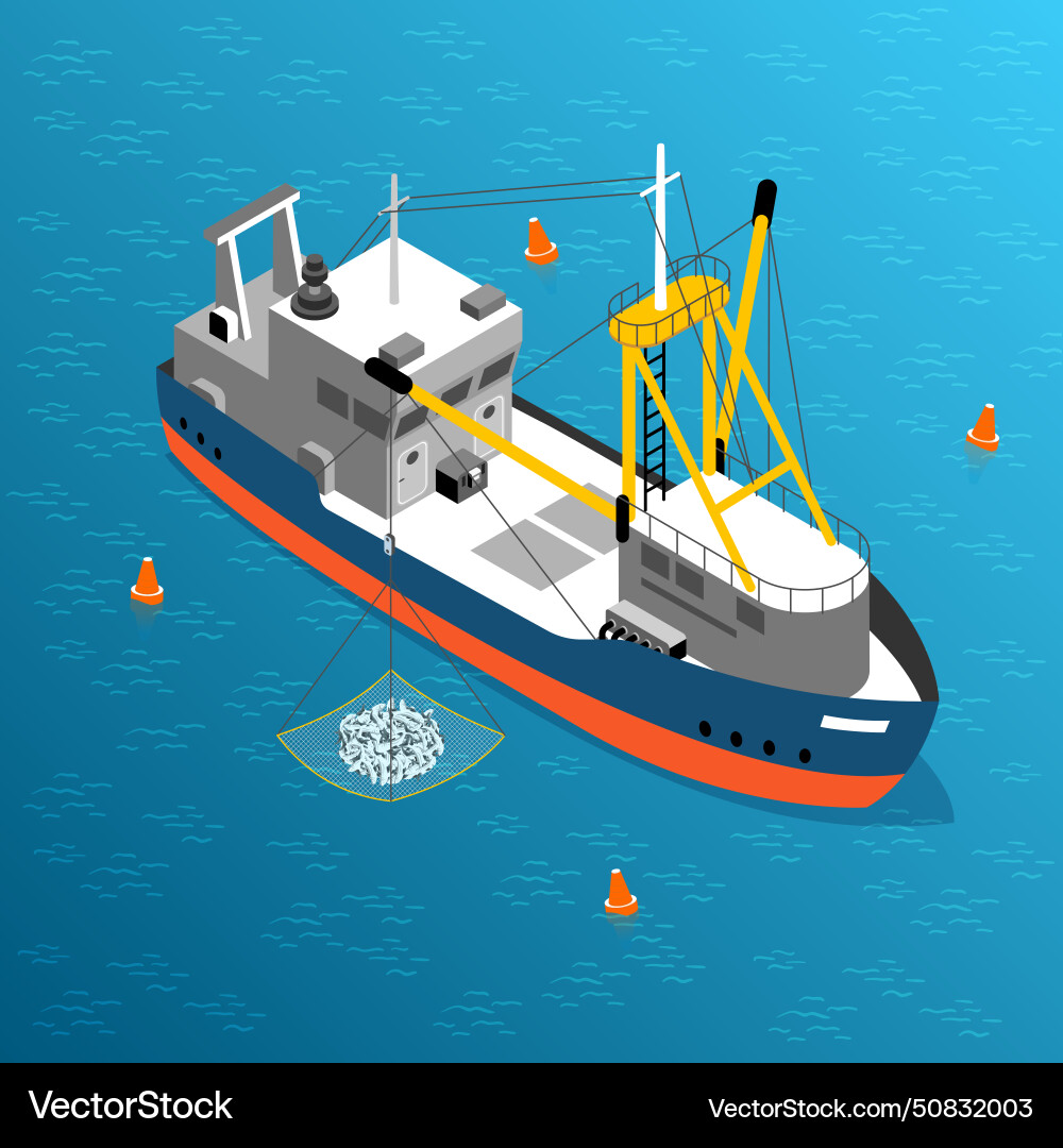 Commercial fishing boat Royalty Free Vector Image