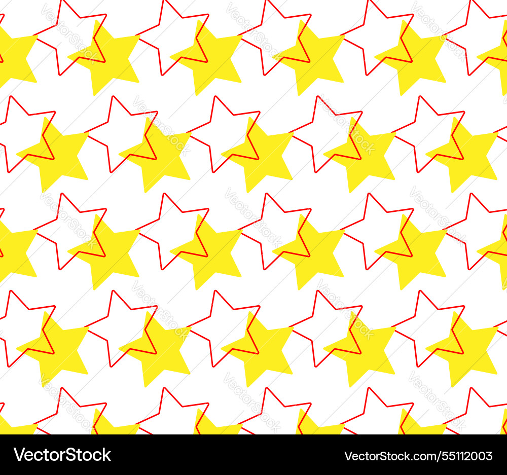 Continuous pattern of yellow stars on isolated Vector Image