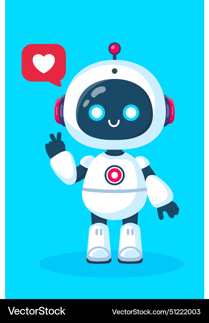 Cute cartoon robot artificial intelligence Vector Image