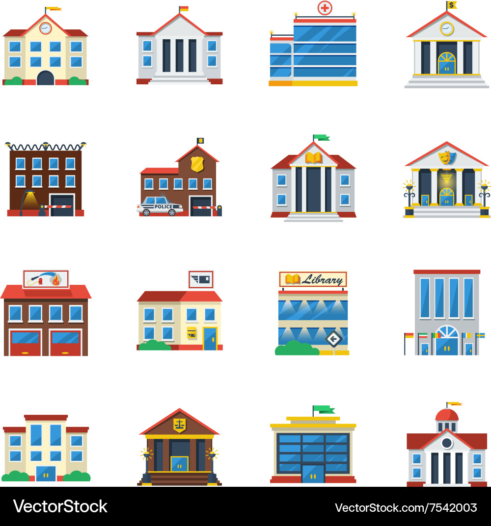 Government Building Icons Royalty Free Vector Image