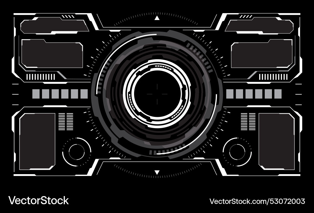 Hud sci-fi interface screen view white circular Vector Image