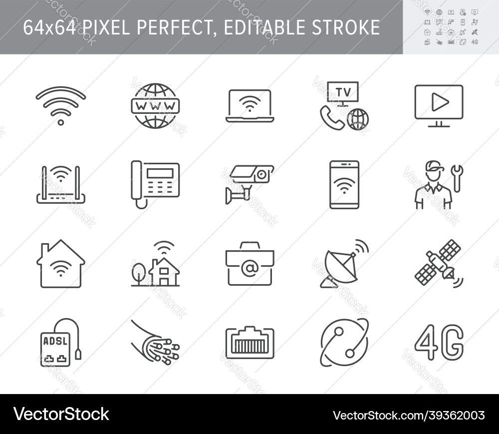 Internet line icons include Royalty Free Vector Image