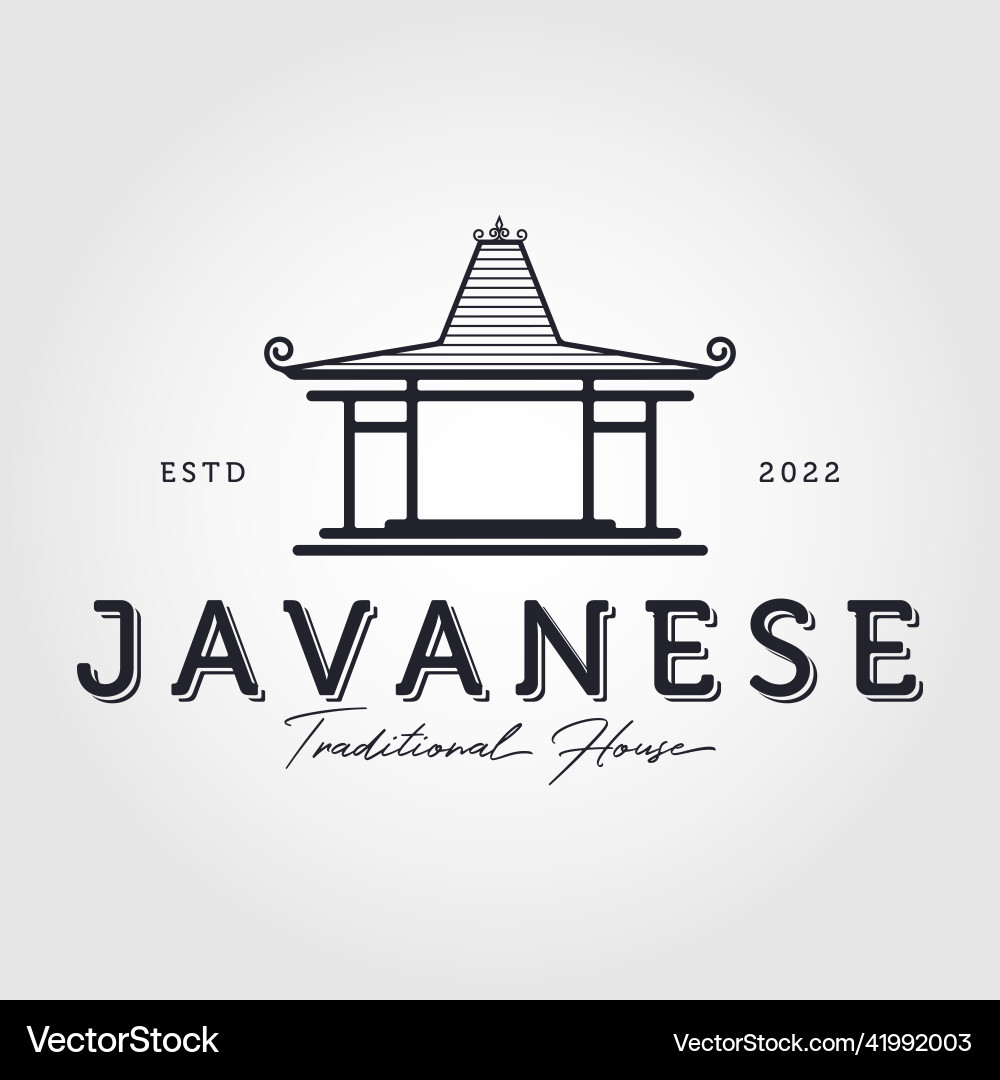 Joglo javanese traditional house design Royalty Free Vector