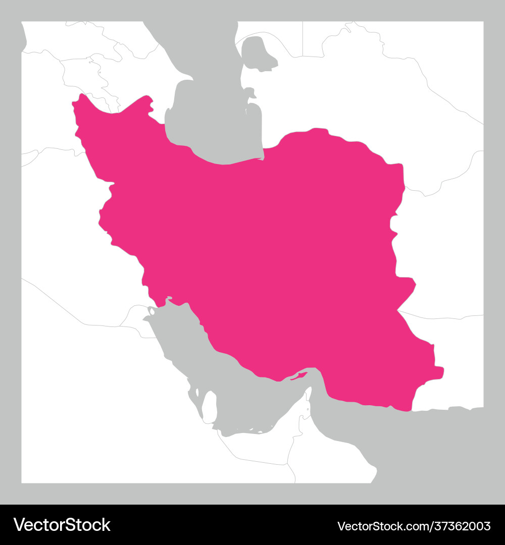 Map iran pink highlighted with neighbor Royalty Free Vector