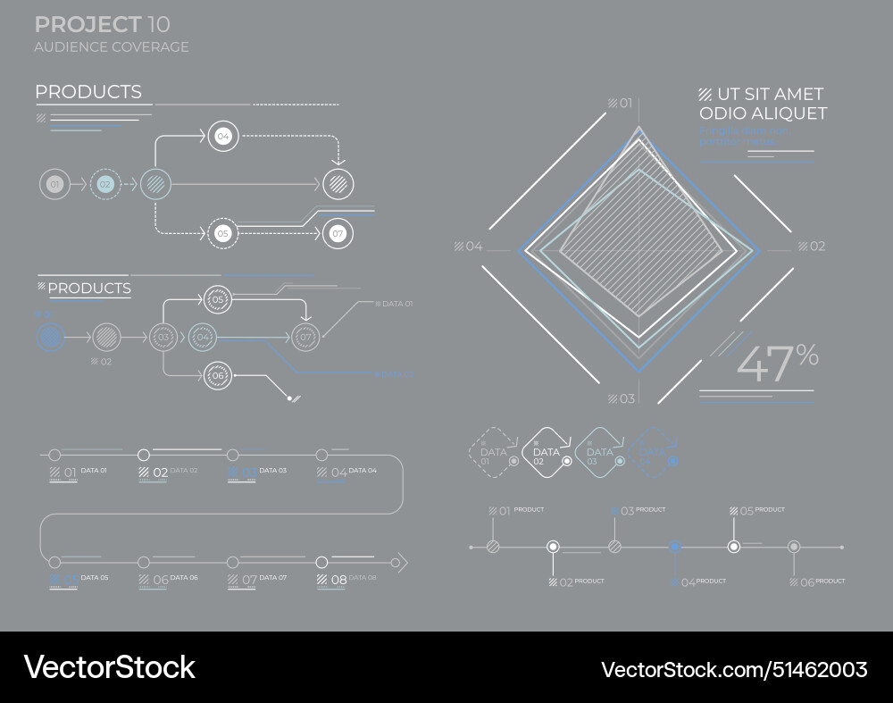 Modern project charts finance elements Royalty Free Vector