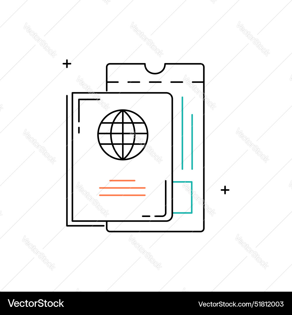 Passport travel document identity immigration Vector Image