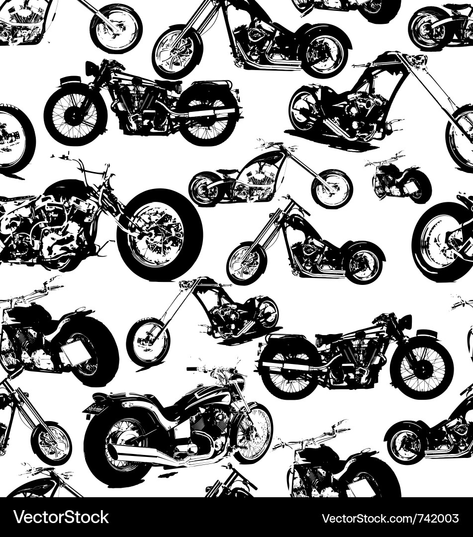 Retro Motorbike Pattern Royalty Free Vector Image