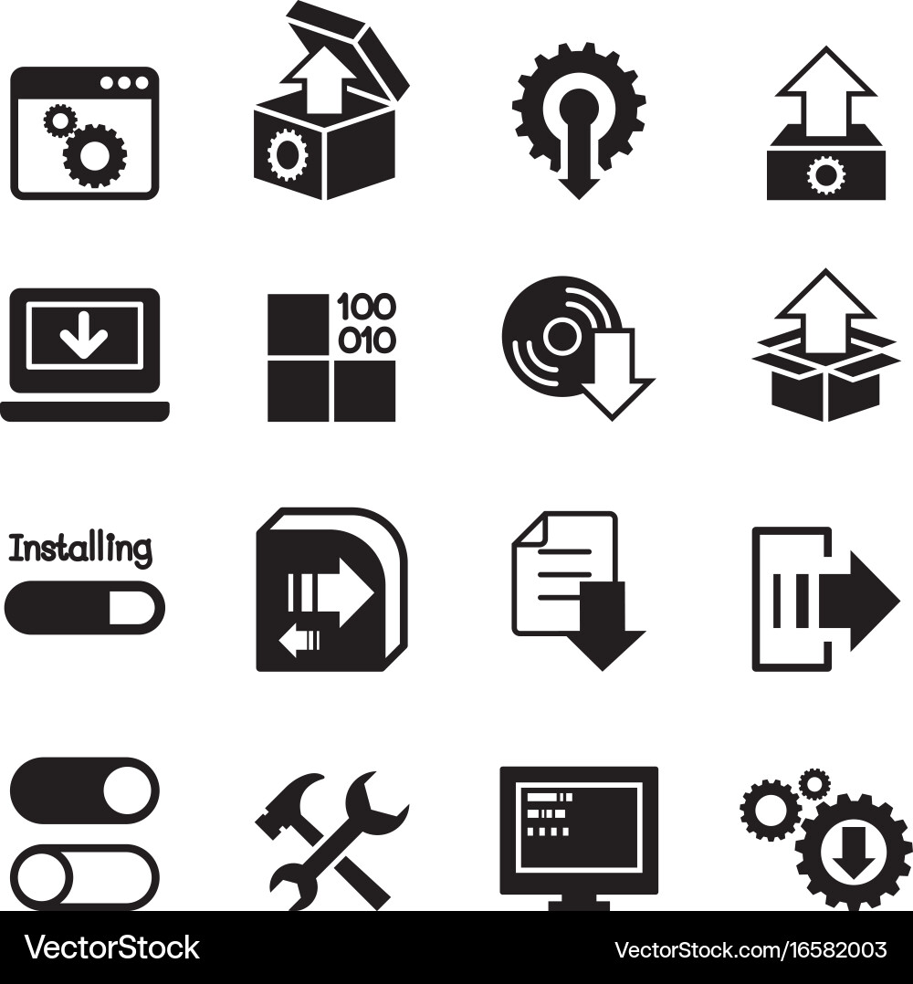 Setup configuration maintenance installation Vector Image