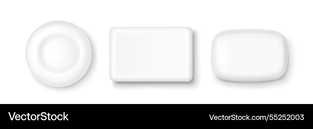 Soap bar 3d set of round and rectangular shapes Vector Image