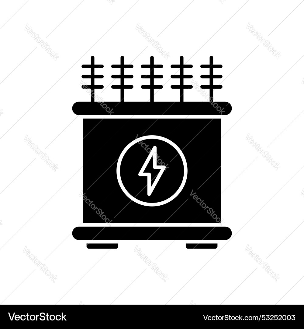 Transformer icon set power substation electric Vector Image