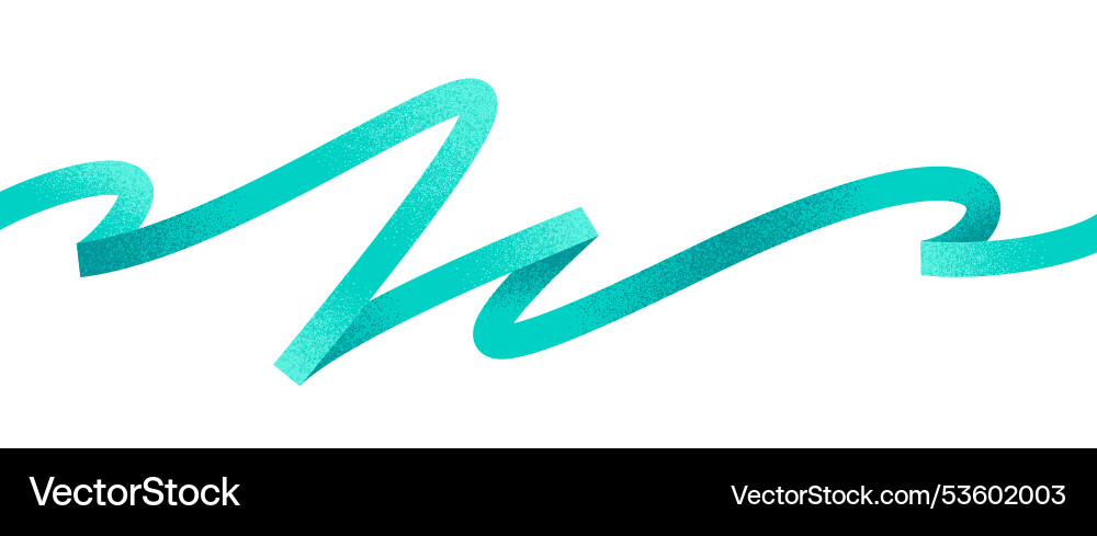 Turquoise curly ribbon squiggle bold line Vector Image