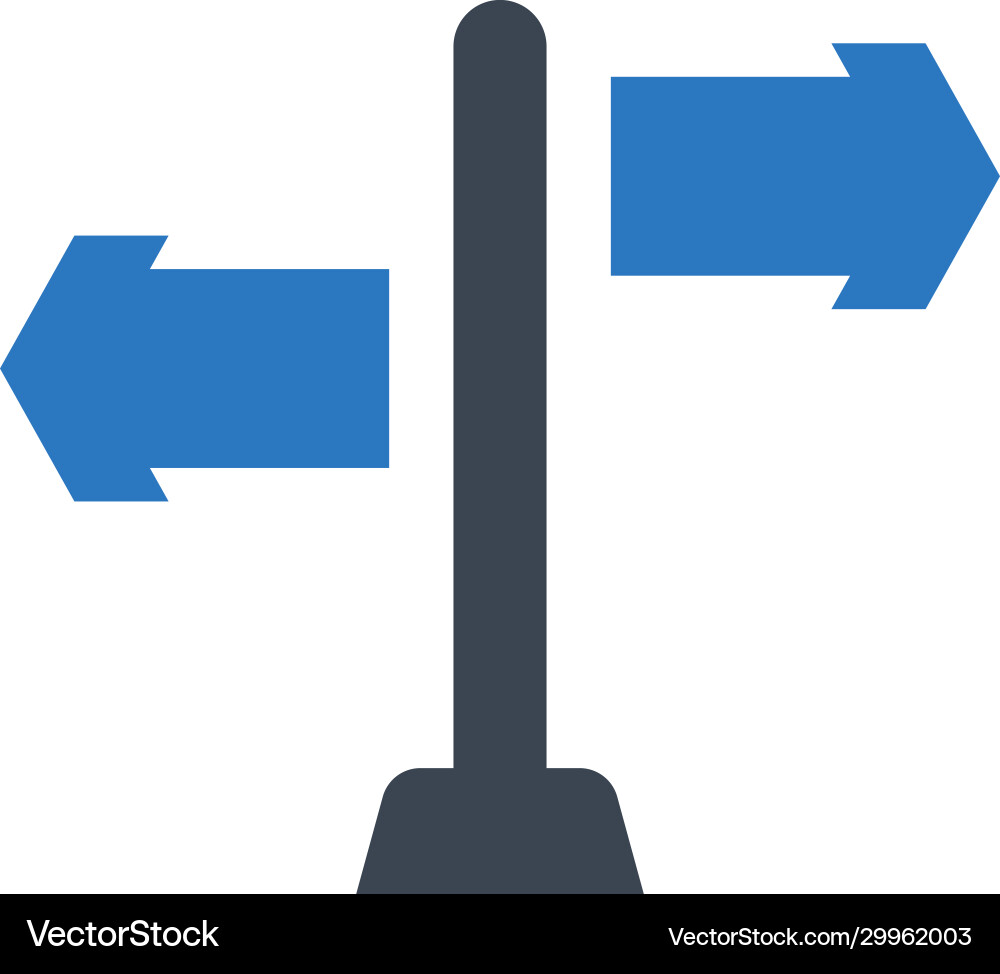 Weg Richtung Symbol Lizenzfreies Vektorbild - VectorStock