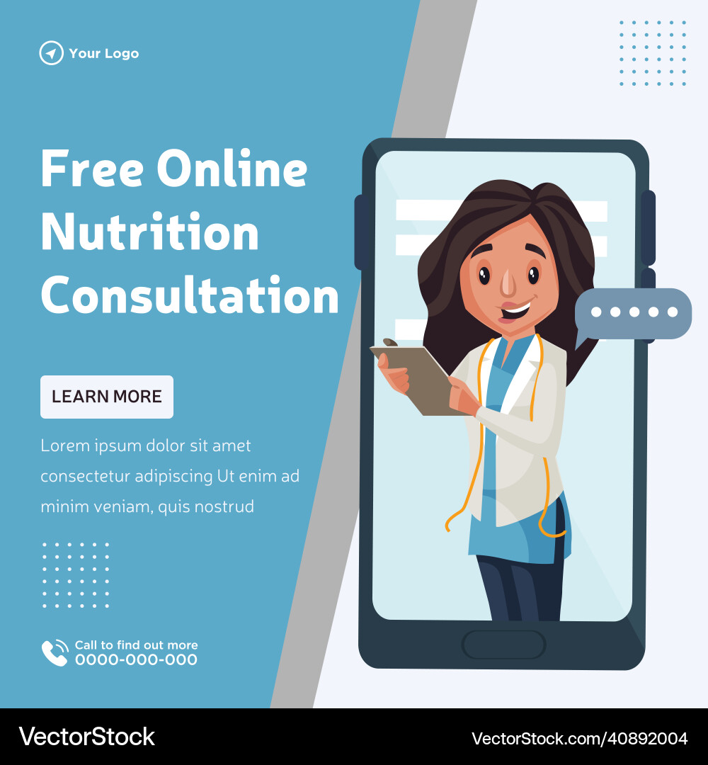 Banner design of nutritionist Royalty Free Vector Image