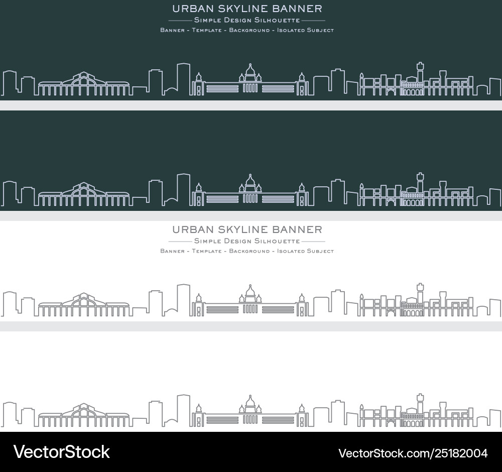 Bengaluru single line skyline banner Royalty Free Vector