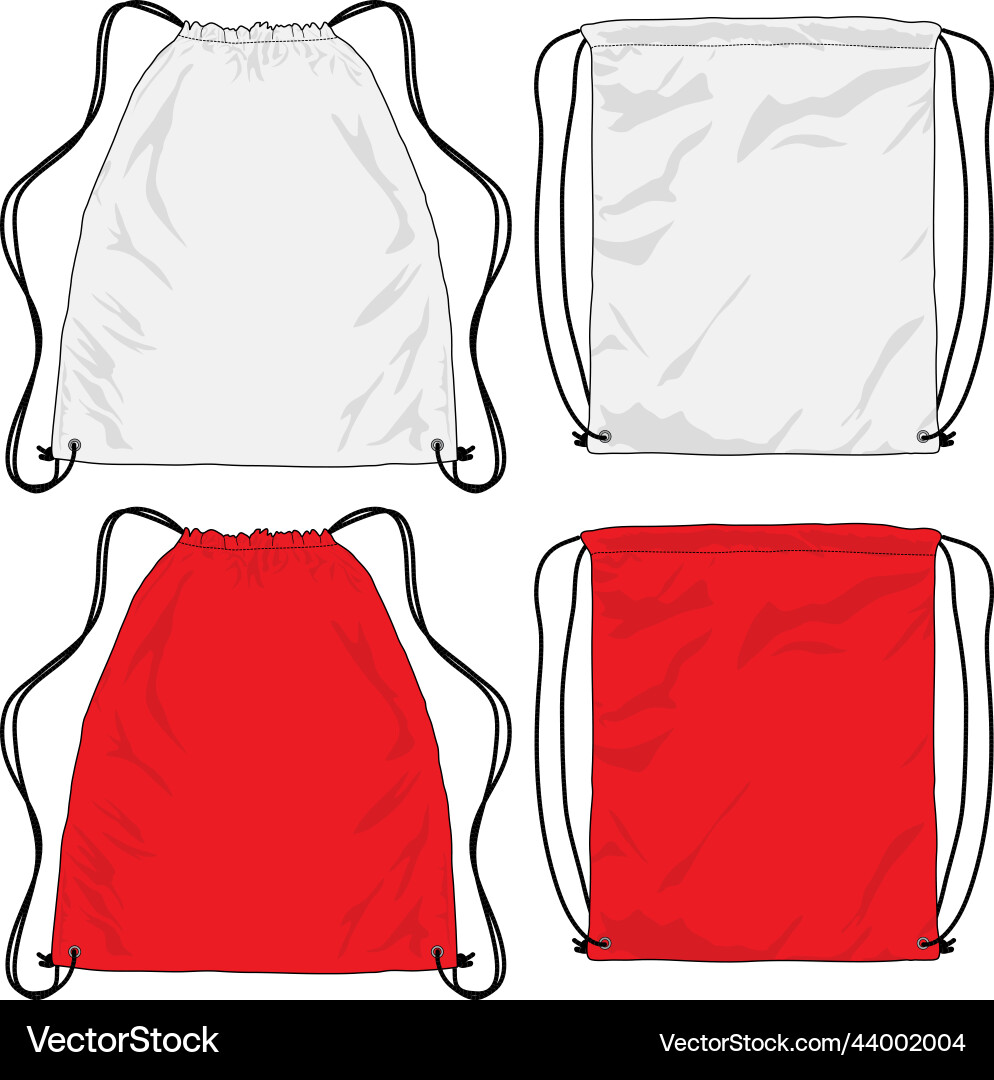 Blank drawstring bag backpack fashion flat sketch Vector Image