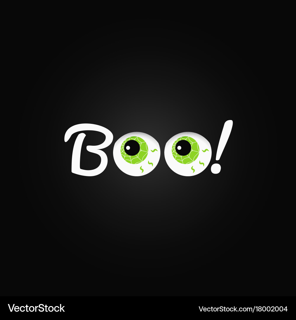 Boo halloween lettering with eyes design Vector Image