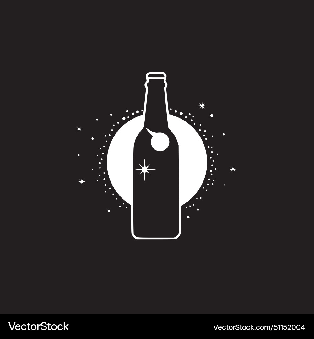 Bottle - black and white isolated icon Royalty Free Vector