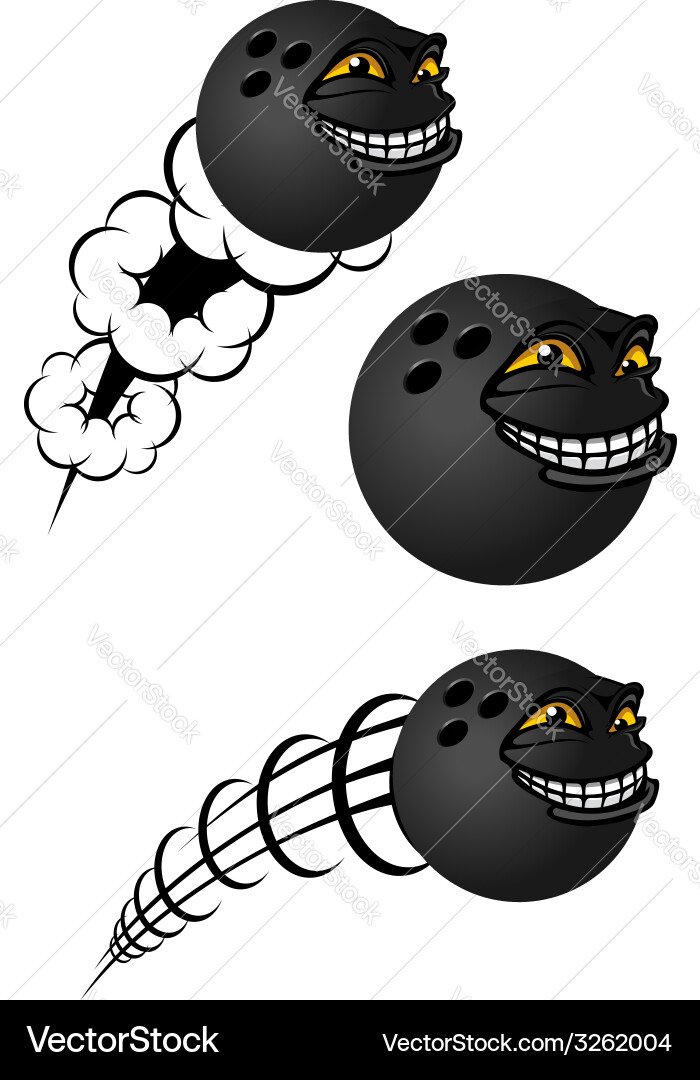 Cartoon bowling balls characters Royalty Free Vector Image