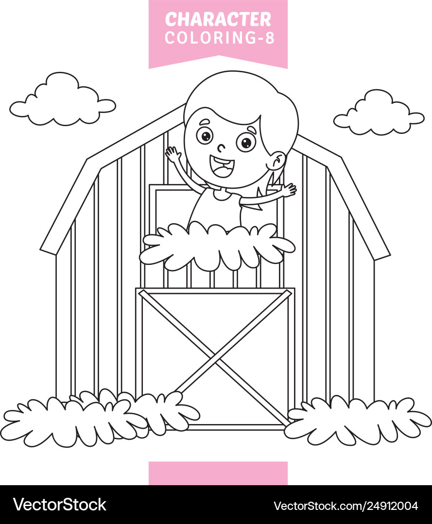 Character coloring page Royalty Free Vector Image