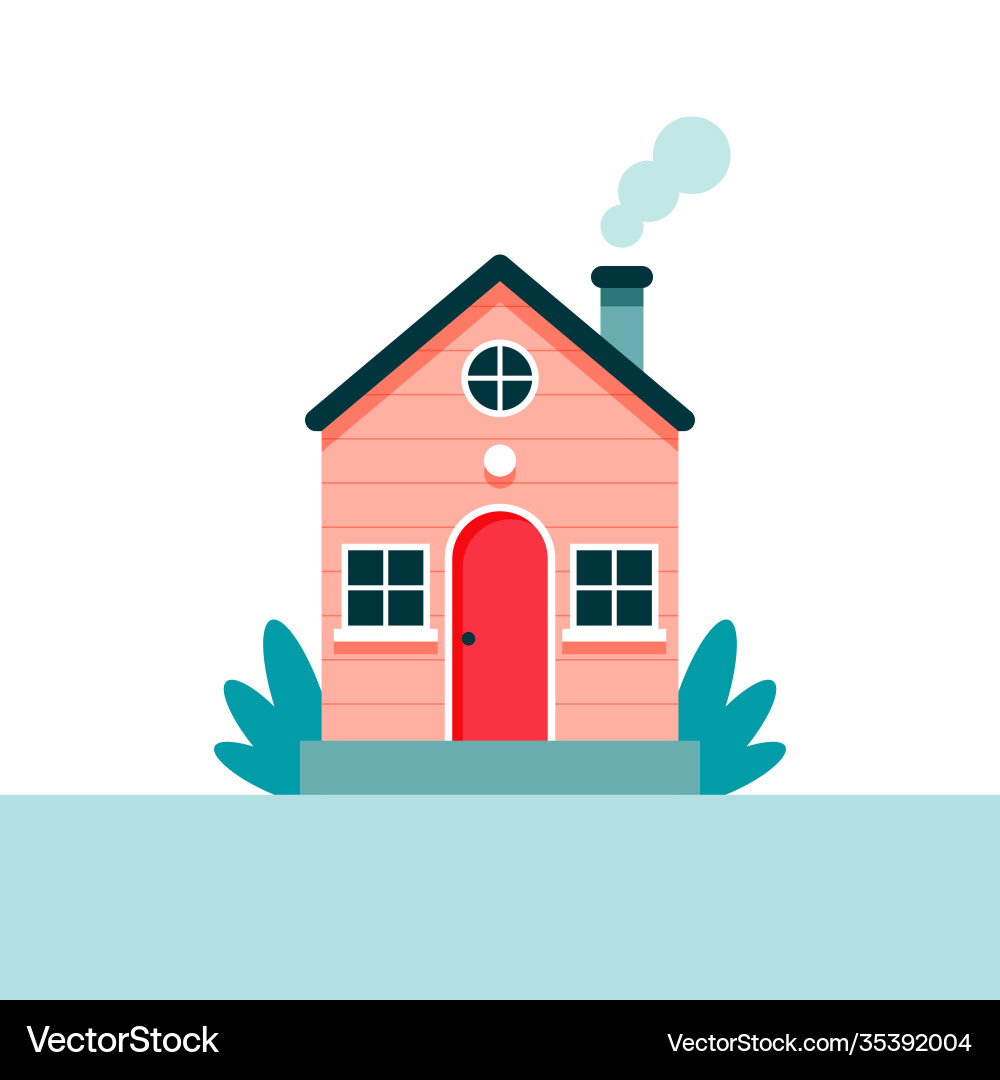 Charming Flat Style House Royalty Free Vector Image