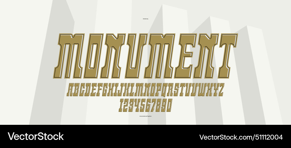 Colossal and monumental epic font vintage Vector Image