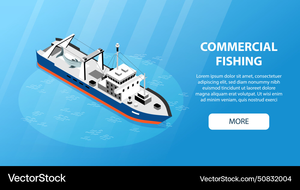 Commercial fishing banner Royalty Free Vector Image