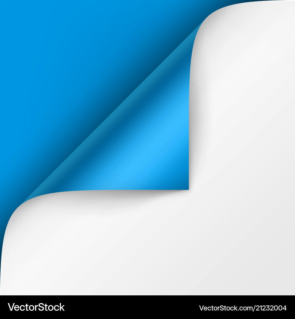 Curled corner of white paper with shadow Vector Image