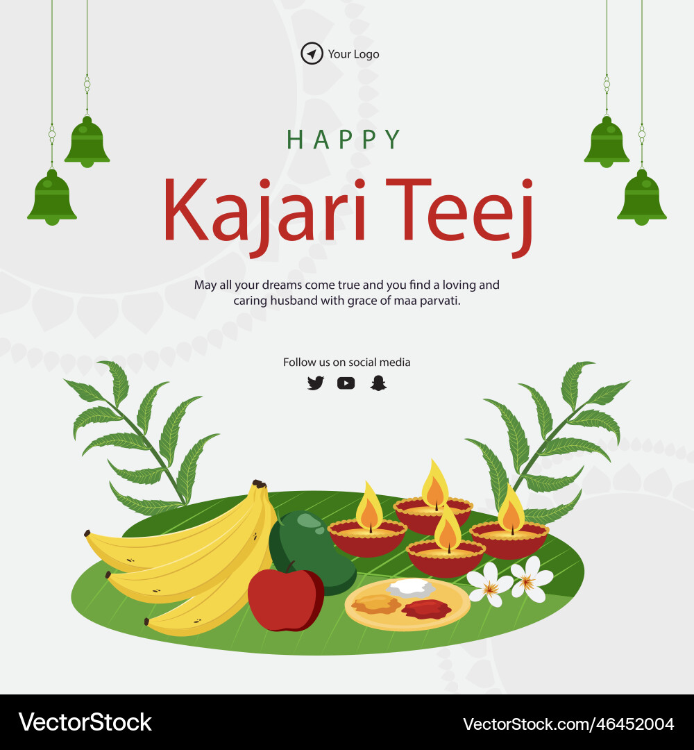 Happy kajari teej banner design Royalty Free Vector Image