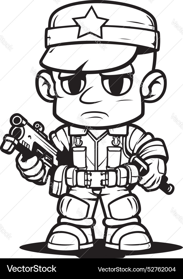 Heroic hand drawn heroes doodle soldier emblem Vector Image