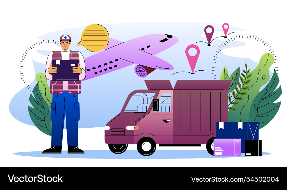 Man manages order delivery young guy in uniform Vector Image