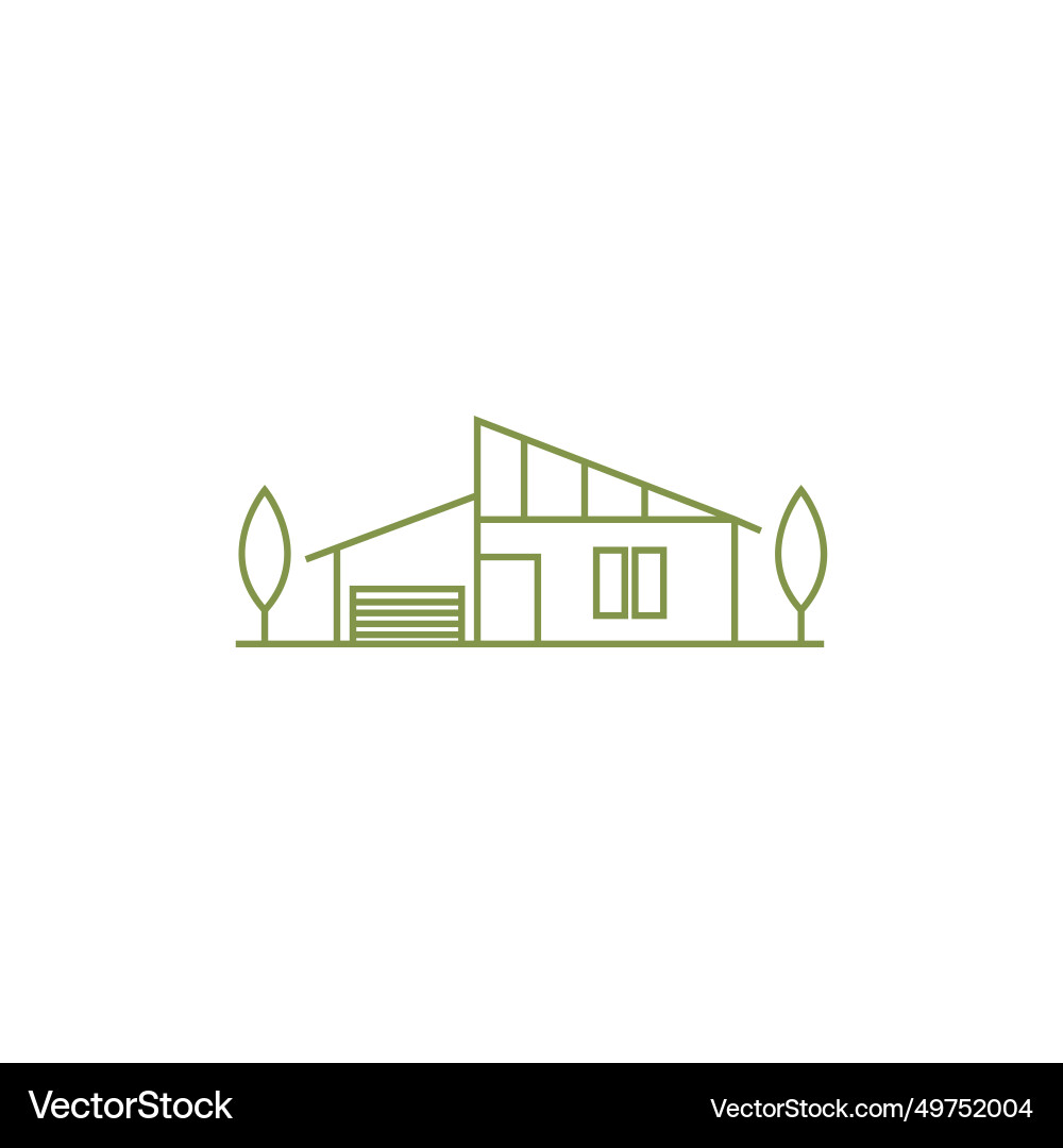 Minimalist house logo design icon Royalty Free Vector Image