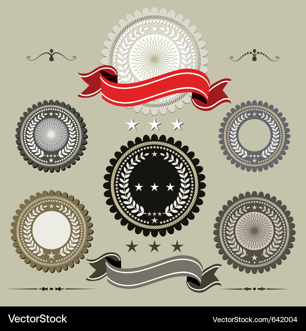 Ornate Seal Collection Royalty Free Vector Image