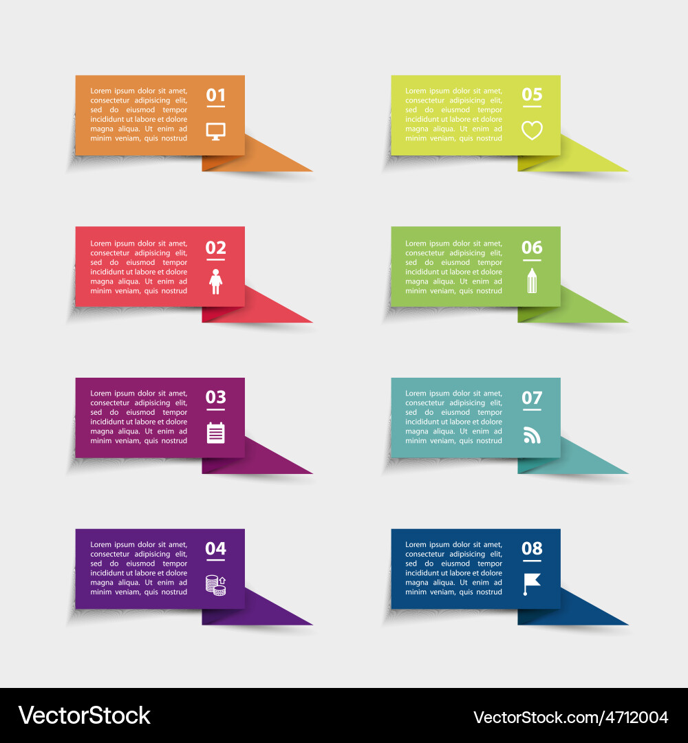 Paper flag stickers and labels Royalty Free Vector Image