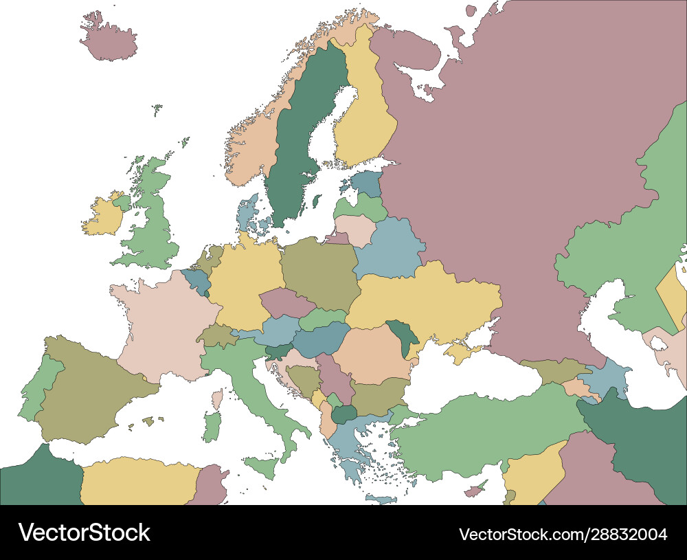 Political Map of Europe Royalty Free Vector Image
