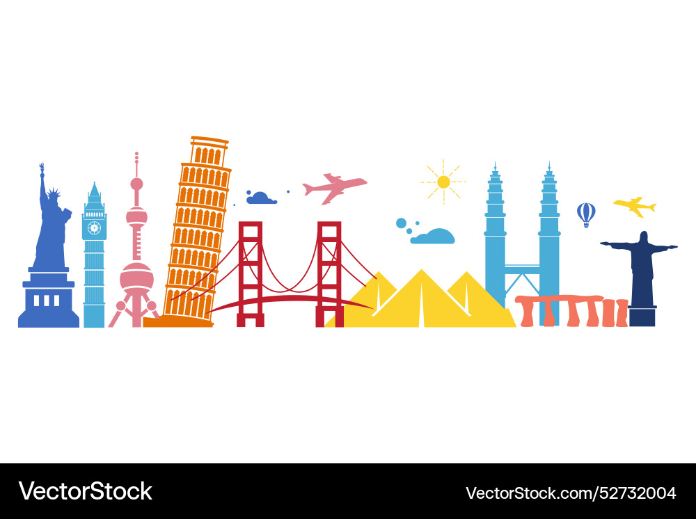 Tour travel around the world Royalty Free Vector Image