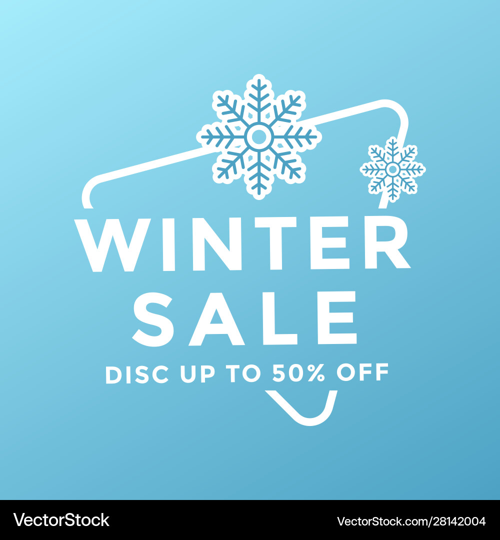 Winter social media post design template Vector Image