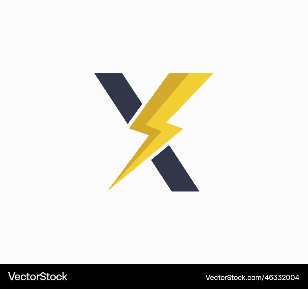 X energy logo or letter electric Royalty Free Vector Image