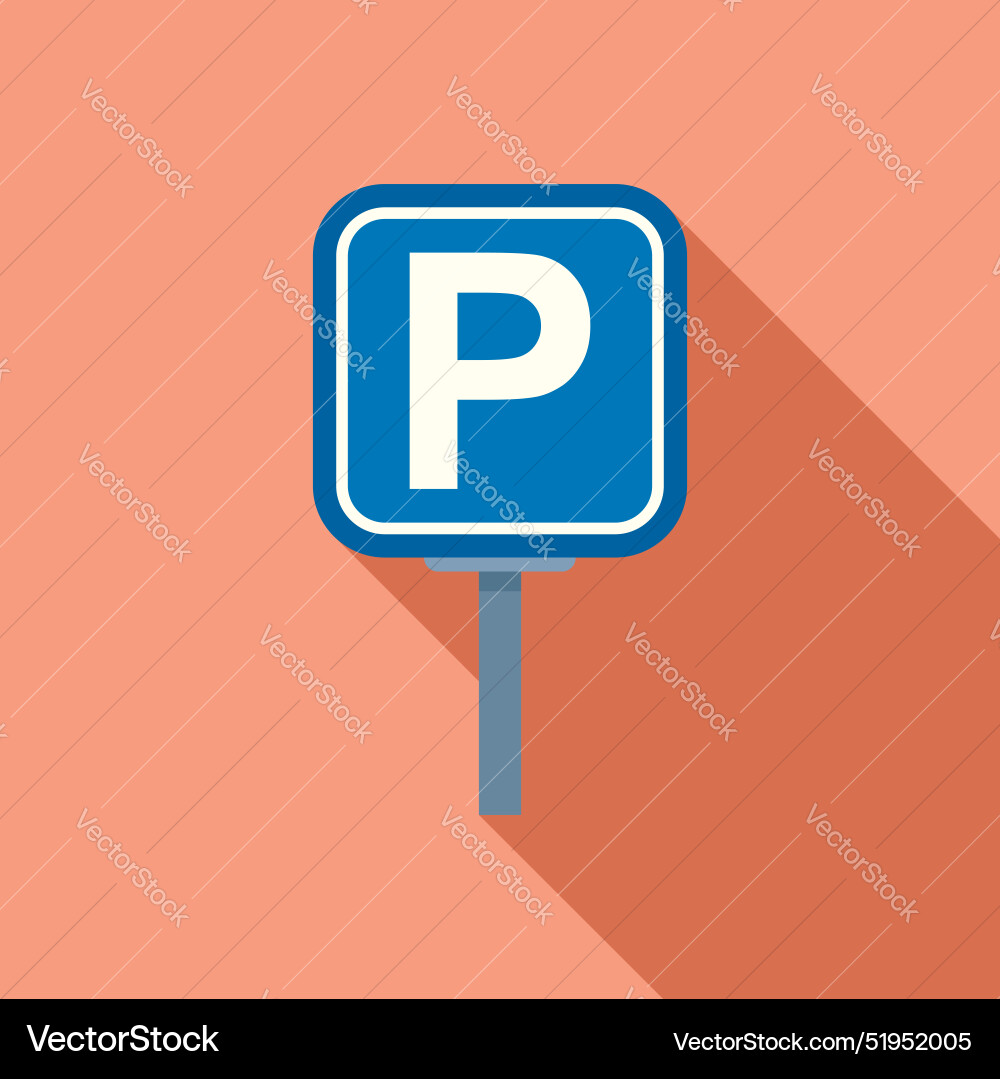 Blue parking sign indicating parking is allowed Vector Image