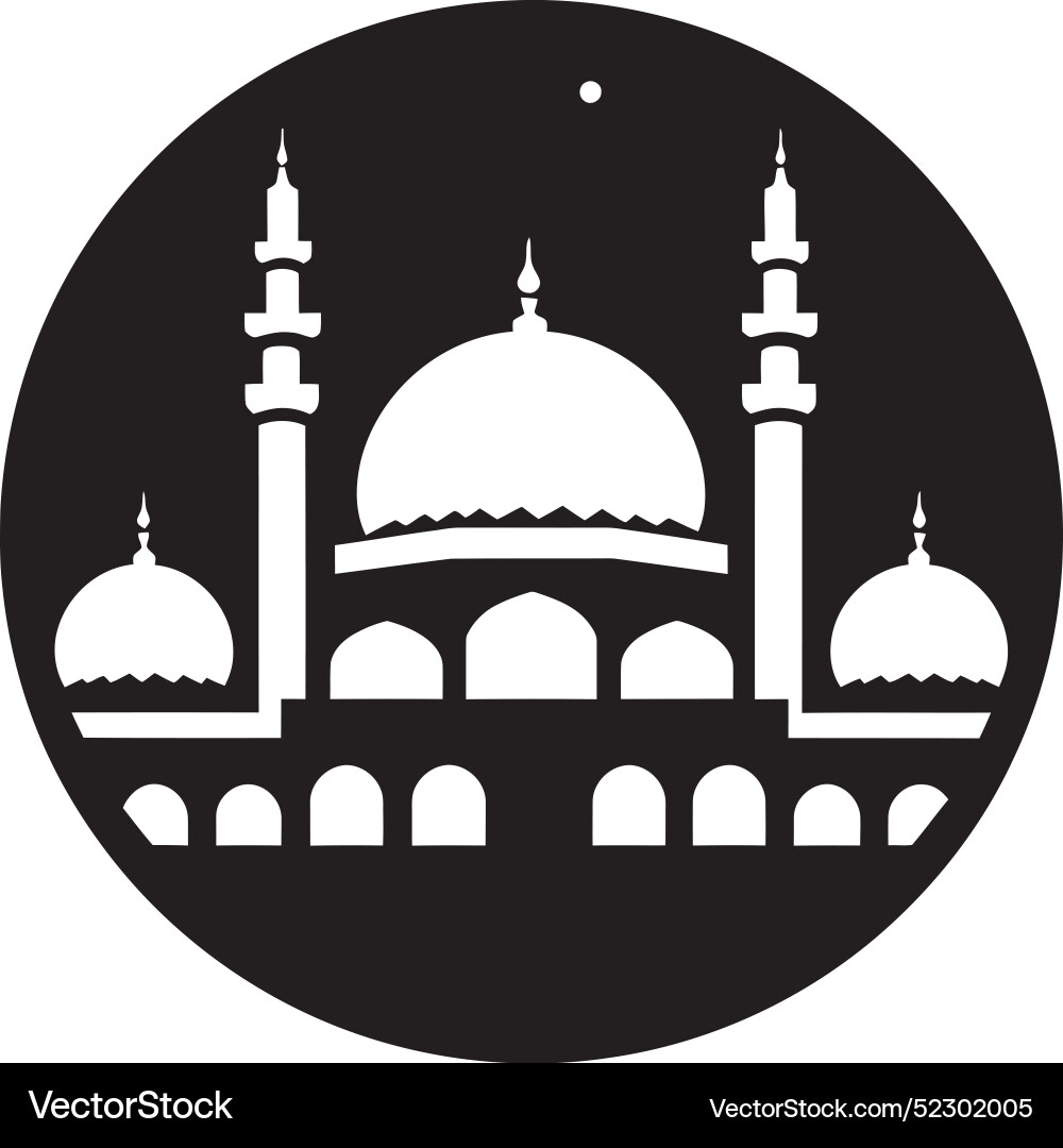 Bold and striking black mosque imagesculptural Vector Image