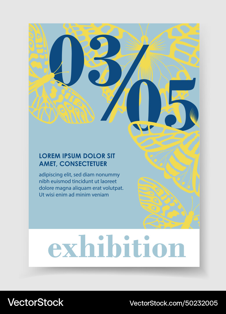 Butterflies poster template Royalty Free Vector Image